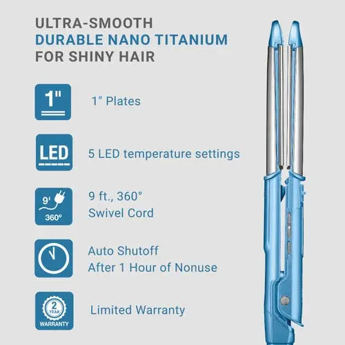 BABYLISSPRO Nano Titanium 1" Ultra-sleek Stainless Steel Styling Iron