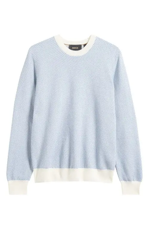 BOSS Umino Silk & Cotton Blend Sweater - Open White