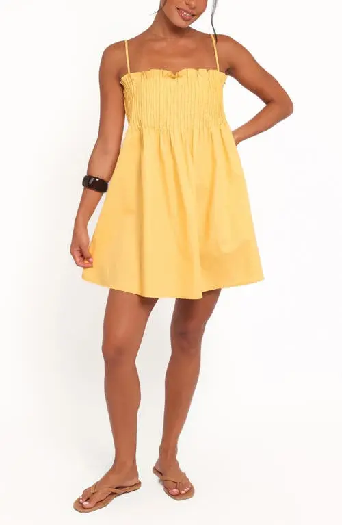 PETAL & PUP Carson Pintuck Pleat Cotton Minidress - Mango