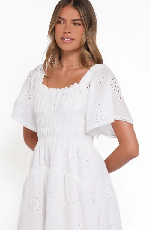PETAL & PUP Tierney Eyelet Cotton Minidress