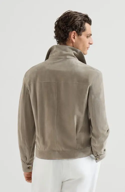 Brunello Cucinelli Suede Shirt Jacket - Khaki