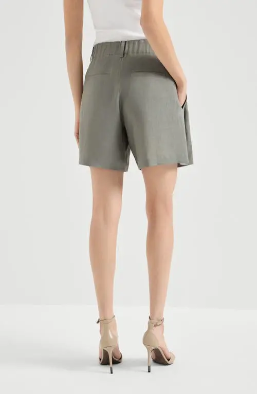 Brunello Cucinelli Linen Shorts - Khaki