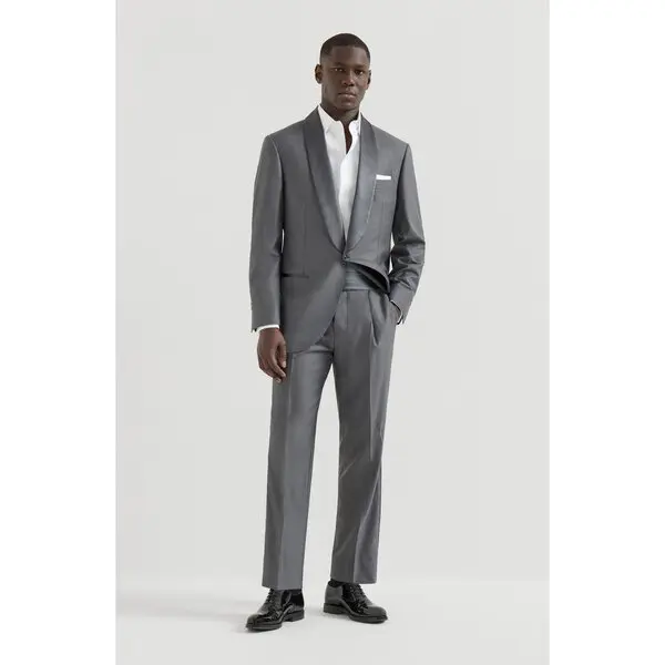 Brunello Cucinelli Tuxedo With Shawl Lapel - Grey