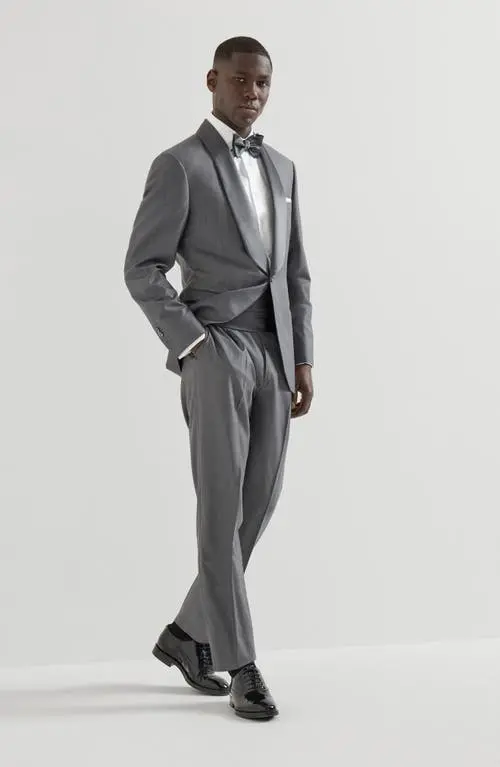 Brunello Cucinelli Tuxedo With Shawl Lapel - Grey