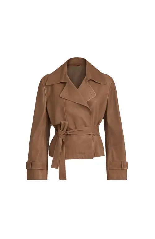 Brunello Cucinelli Nappa Leather Crop Trench Coat