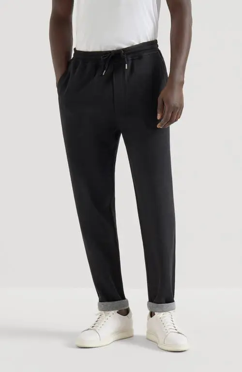 Brunello Cucinelli Double Cloth Trousers - Black