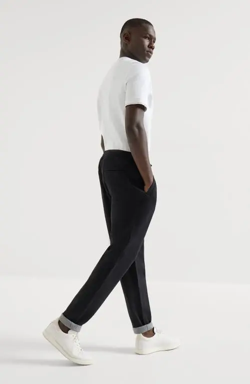 Brunello Cucinelli Double Cloth Trousers - Black