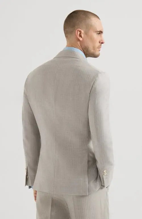 Brunello Cucinelli Chevron Deconstructed Blazer - Light Grey