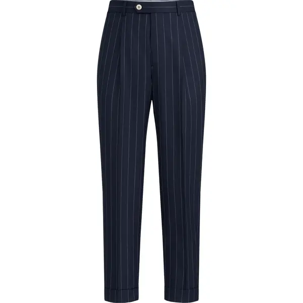 Brunello Cucinelli Virgin Wool Trousers - Blue