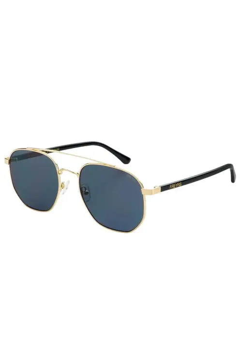FREYRS EYEWEAR Austin Square Aviator Sunglasses - Gold/gray