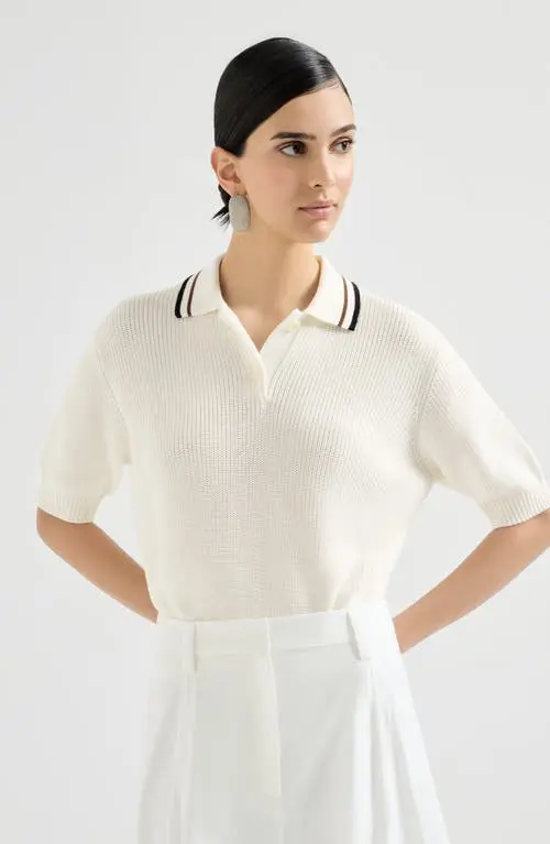 Brunello Cucinelli Rib Knit Polo