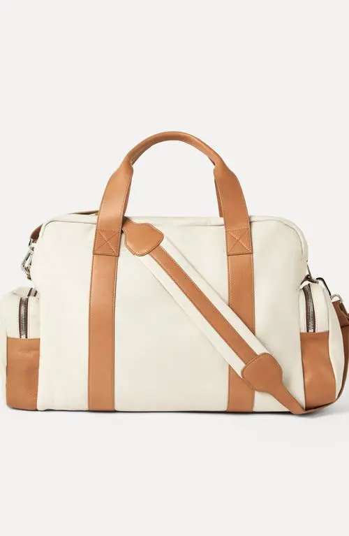 Brunello Cucinelli Calfskin And Cowhide Duffle Bag - Ivory