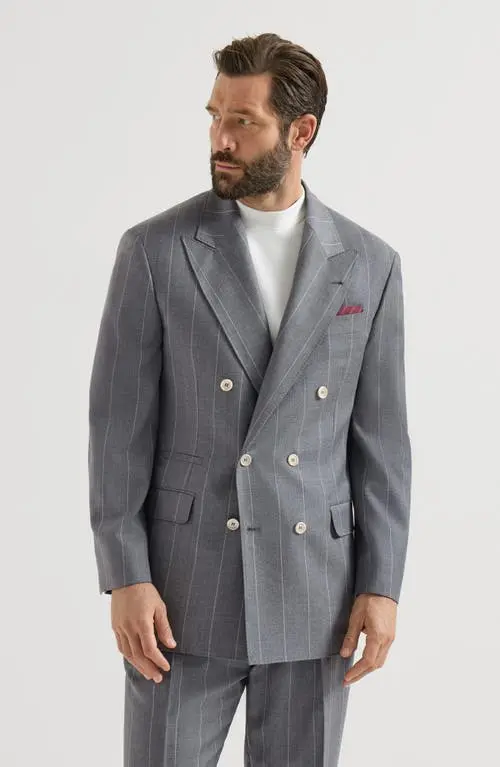 Brunello Cucinelli Virgin Wool Blazer - Medium Grey