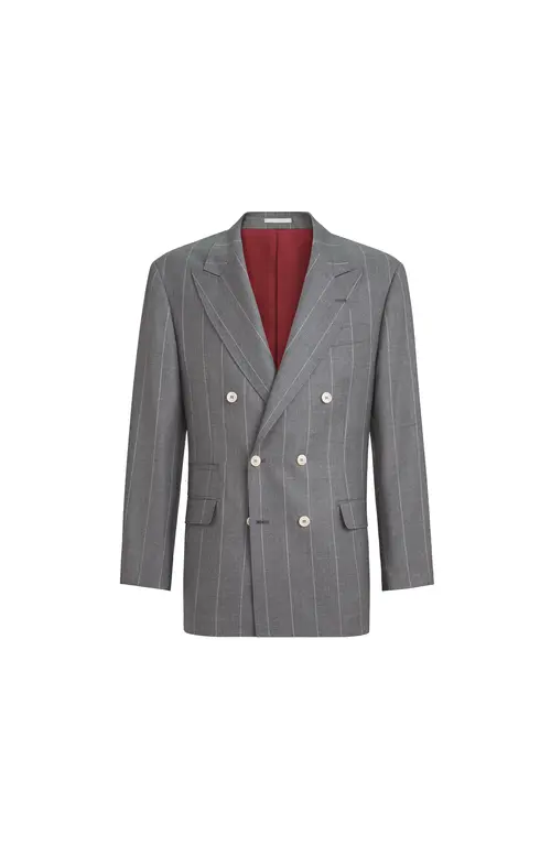 Brunello Cucinelli Virgin Wool Blazer - Medium Grey