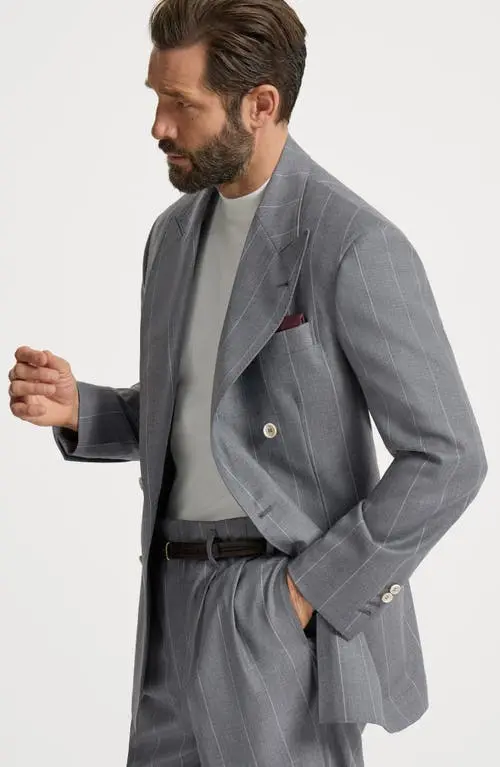 Brunello Cucinelli Virgin Wool Blazer - Medium Grey