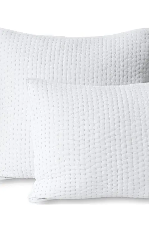LANDS' END Seed Stitch Quilted Pillow Sham - White