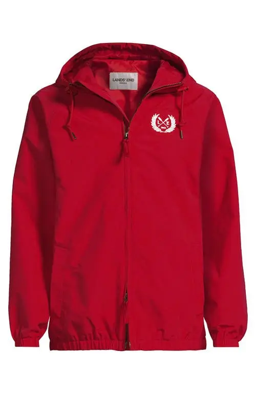 LANDS' END Squall Varsity Jacket - Compass Red/white