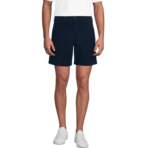 LANDS' END 7" Comfort Waist Classic Fit Chino Short - Radiant Navy