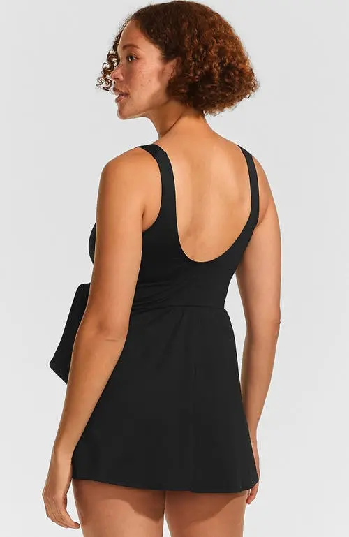 LANDS' END Mastectomy Mini Swim Dress - Black