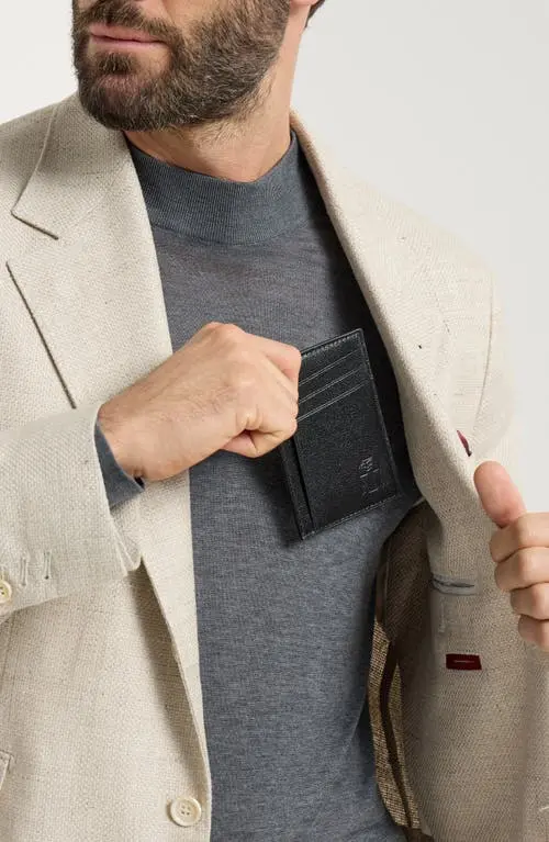 Brunello Cucinelli Grained Leather Card Holder