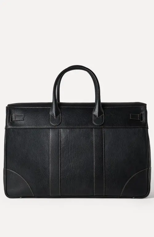 Brunello Cucinelli Grained Calfskin Country Bag - Black
