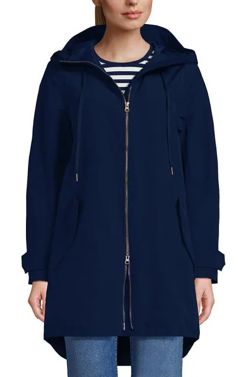 LANDS' END Squall A-line Rain Jacket - Deep Sea Navy