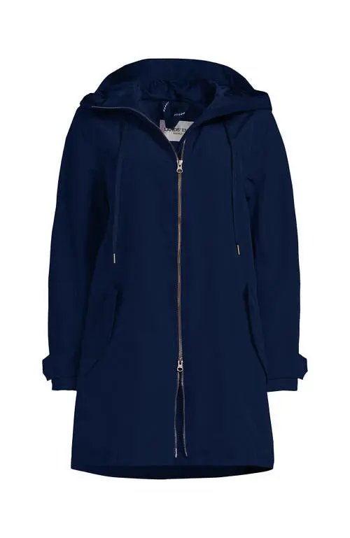 LANDS' END Squall A-line Rain Jacket - Deep Sea Navy