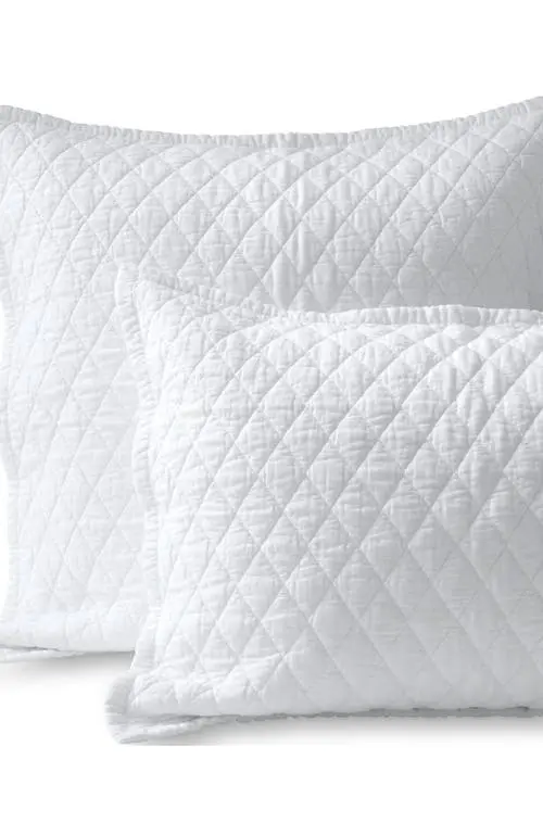 LANDS' END Solid Diamond Double Voile Pillow Sham - White