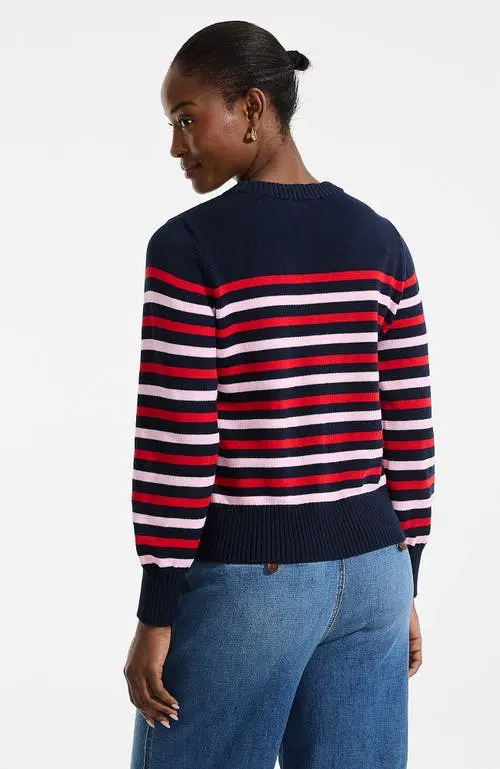 LANDS' END Striped Crew Neck Sweater