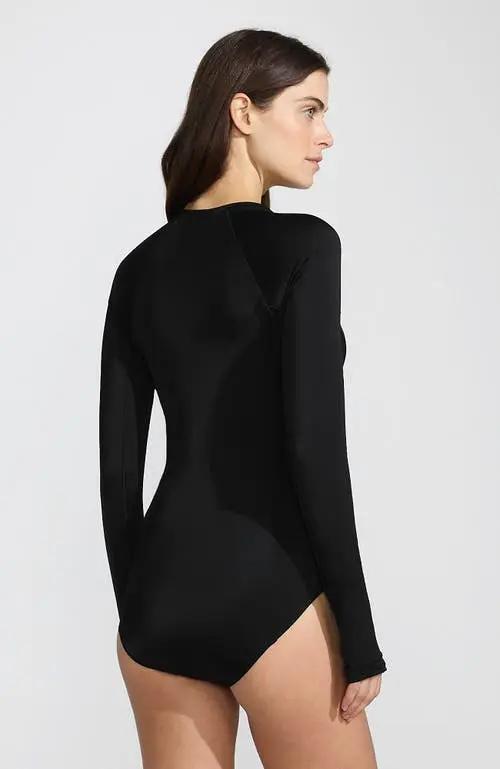 LANDS' END Dd-cup Tugless Long Sleeve One Piece Rash Guard