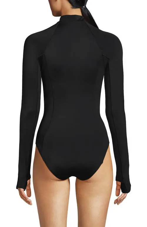 LANDS' END Dd-cup Tugless Long Sleeve One Piece Rash Guard