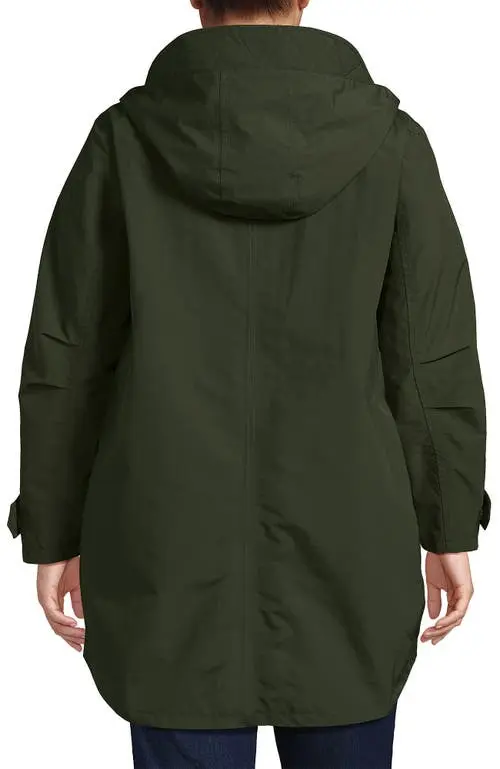 LANDS' END Squall A-line Rain Jacket - Darkest Olive