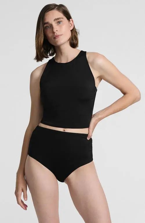 LANDS' END Tugless Portrait Back Two-piece Swimsuit Set - Black