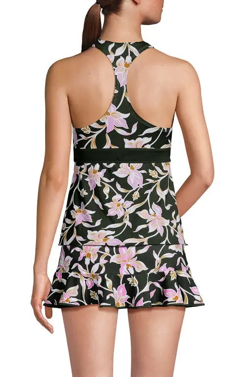 LANDS' END V-neck Racerback Flutter Tankini