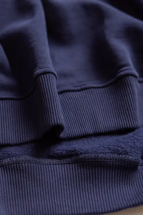 VOTTERA Organic Cotton Pullover Hoodie - Navy Blue
