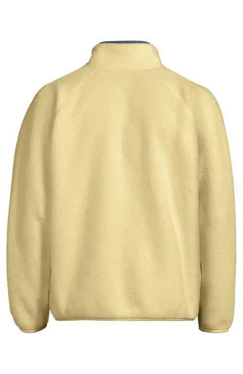 LANDS' END Fleece Snap Neck Pullover - Pale Yellow