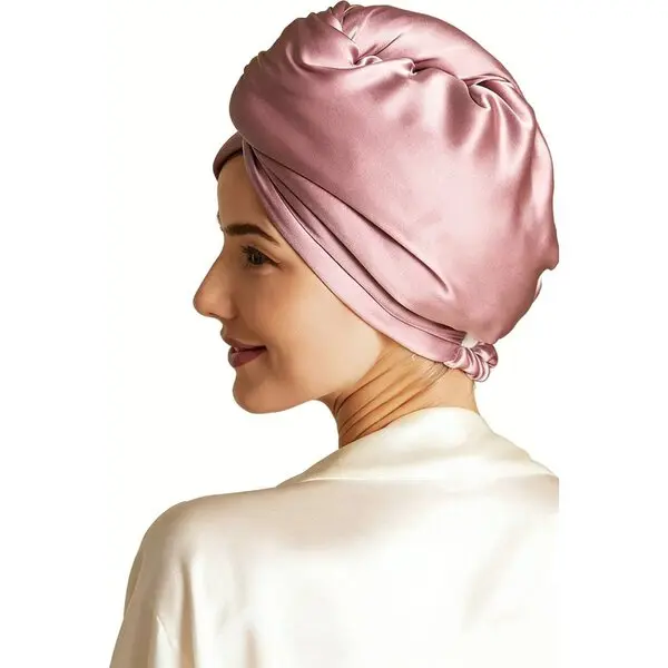 SILKSILKY Pure Silk Hair Towel Wrap - Palemauve