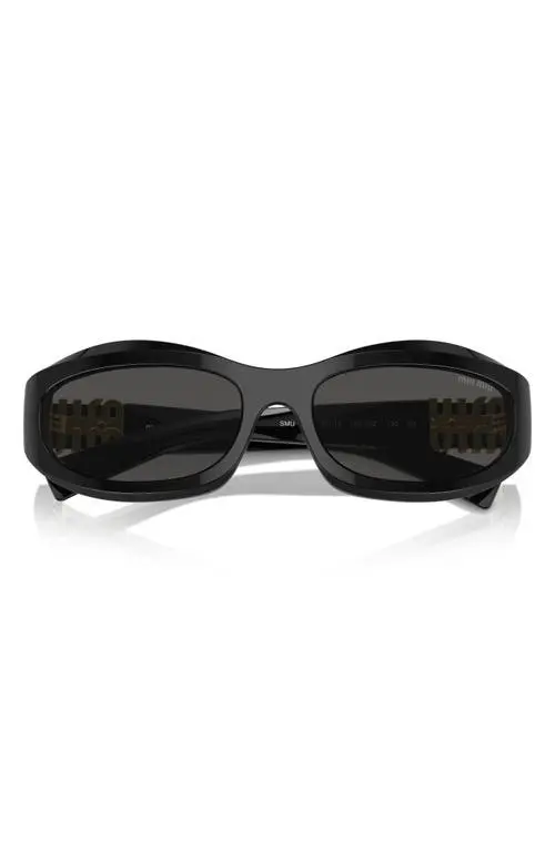 Miu Miu 61mm Oval Sunglasses - Black