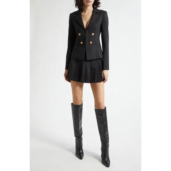 Alice + Olivia Mya Pleated Blazer Dress - Black