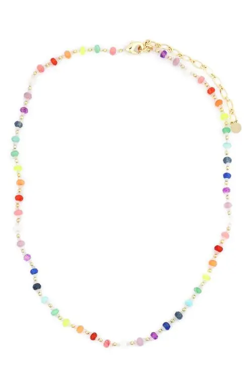 PANACEA Mixed Crystal Beaded Necklace - Gold Multi