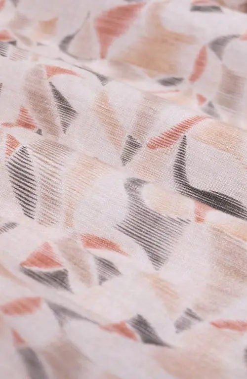 Bugatchi Julian Shaped Fit Abstract Leaf Print Linen Button-up Shirt - Desert