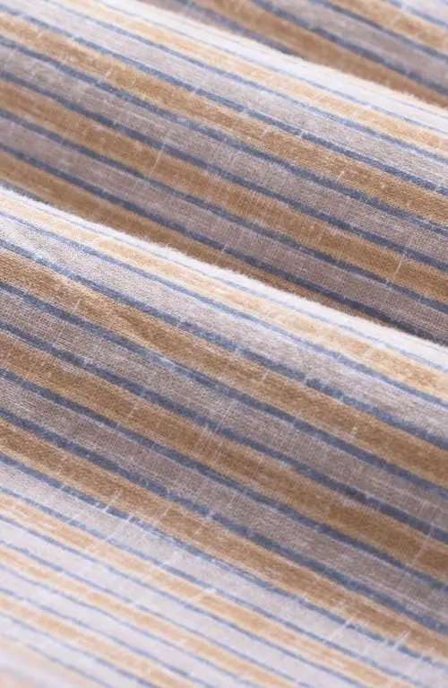 Bugatchi Austin Shaped Fit Stripe Cotton & Linen Button-down Shirt