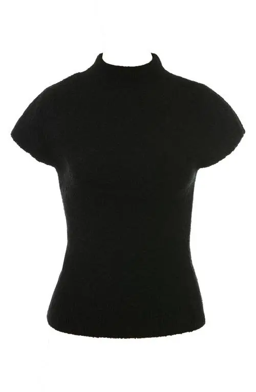 House Of Cb Cap Sleeve Bouclé Sweater