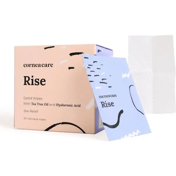 CORNEA CARE Rise Hyaluronic Acid And Tea Tree Oil Eye Wipes - White
