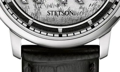 Bulova X Stetson Bison Automatic Leather Strap Watch
