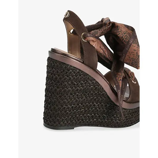 Carvela Sorrento Scarf Faux-suede Wedge Sandals