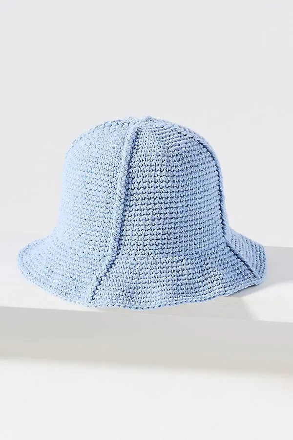 Anthropologie Wyeth Solea Crochet Bucket Hat - Light Blue