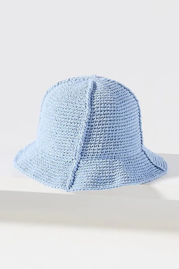 Anthropologie Wyeth Solea Crochet Bucket Hat - Light Blue