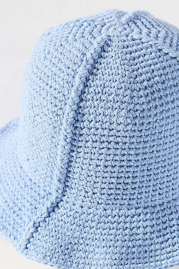 Anthropologie Wyeth Solea Crochet Bucket Hat - Light Blue