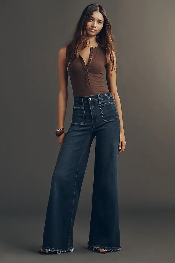 Good American Soft-tech Good Waist High-rise Palazzo Jeans - Indigo511